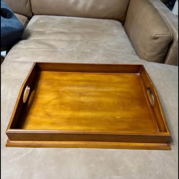 Bath | Wooden Serving Tray With Handles And Raised Lip | Poshmark